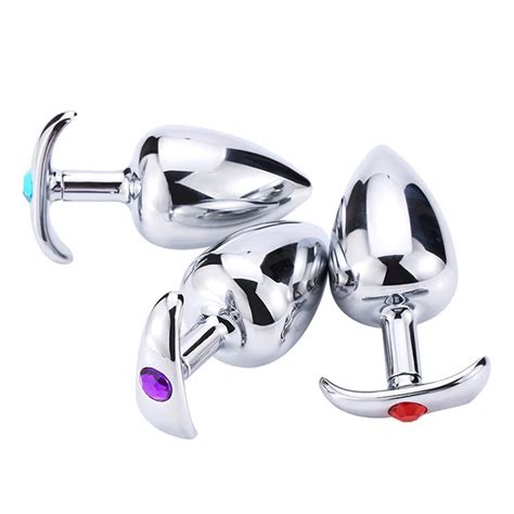 Metal Jewelled Anal Plug Sq004 Chastitygo