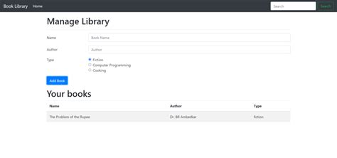 library management system using html css and javascript