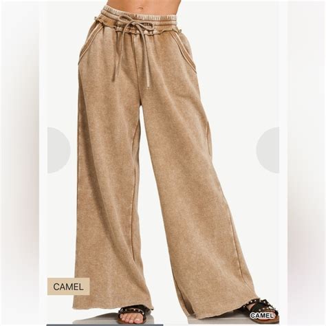 Zenana Outfitters Pants And Jumpsuits New Cozy Acid Wash Fleece