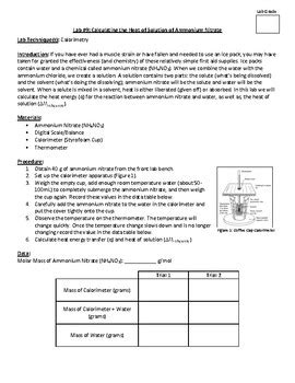 Heat Of Solution By Nick S Science Spot Teachers Pay Teachers