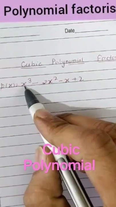 Factorisation Of Cubic Polynomial Youtube