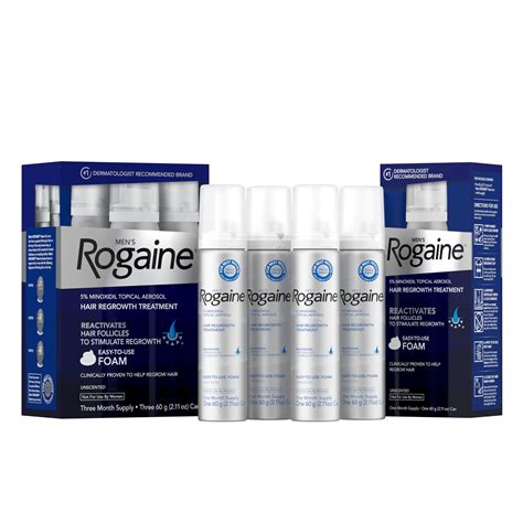 Mens Rogaine 5 Minoxidil Foam For Hair Regrowth Topical