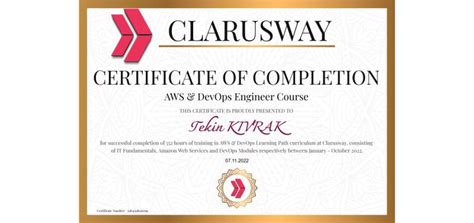 tekin kivrak on linkedin aws and devops engineer course clarusway