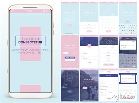 Design Of Mobile App Ui Ux Gui Set Of User Registration Screens