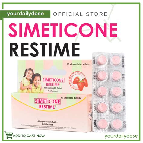 Simeticone Restime® Chewable Tablet 10 Tablets Lazada Ph