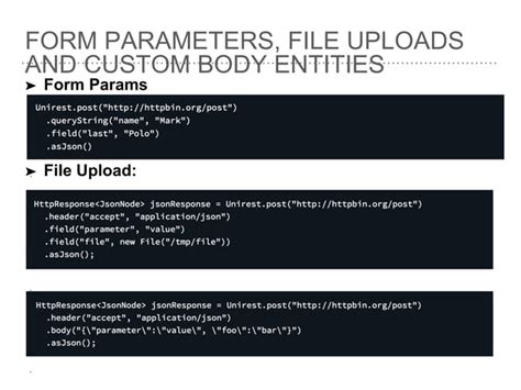 unirest java tutorial java client pptx web development