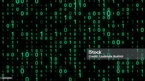 Technology Matrix Background Cyber Security With Falling Number On