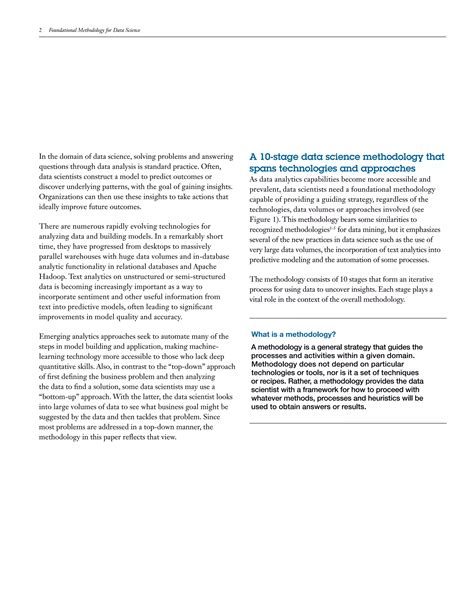 Foundational Methodology For Data Science Pdf