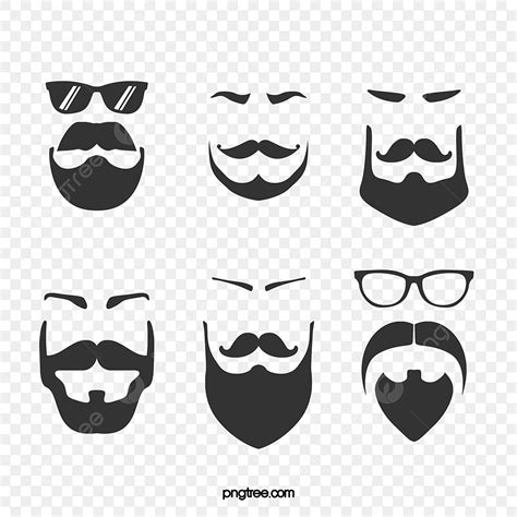 Estilo Simples Mão Desenhada Barba E Barba Elementos O Estilo Simples Pintados à Mão A Barba