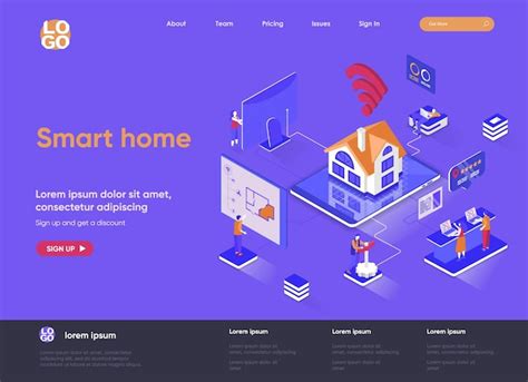 Premium Vector Smart Home 3d Isometric Landing Page Website