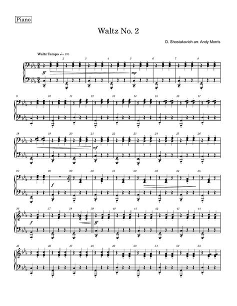 Dmitri Shostakovich Waltz No 2 Soprano Saxophone Sheet Pdf Andy