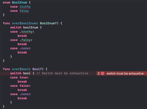 Optional Boolean Doesnt Satisfy Switch Exhaustivity With Literal Case