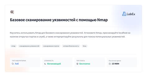 Базовое сканирование уязвимостей с Nmap Labex