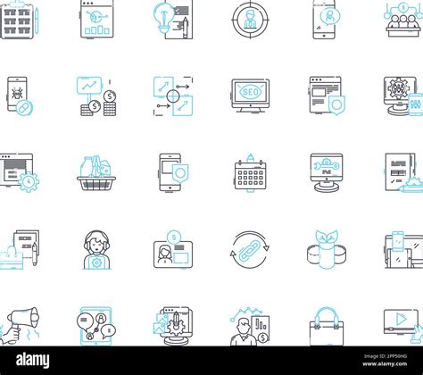Web Production Linear Icons Set Design Development Coding Graphic Animation Layout