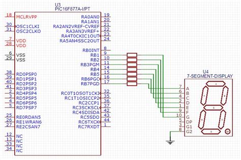 7 segment display pic16f877a interfacing c code in mplab xc8