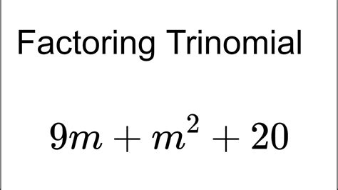 Trinomial Factoring Leading Coefficient 1 Extra Tips Youtube