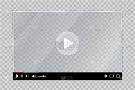 网络视频播放器。多媒体播放器社交媒体，播放视频在线窗口与导航图标，现代模型视频播放器界面模板，网页和