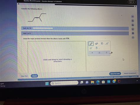 Solved Consider The Following Alkene Part Part Of Chegg