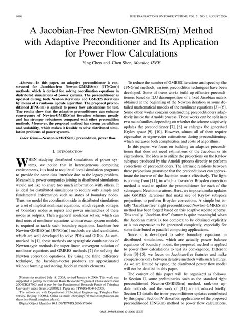 pdf a jacobian free newton gmres m method with adaptive
