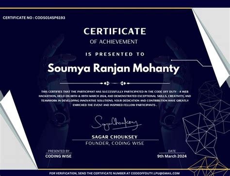 soumya ranjan mohanty on linkedin hackathon codewise achievement