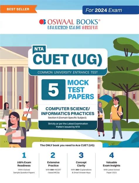 oswaal nta cuet ug 5 mock test sample question papers computer