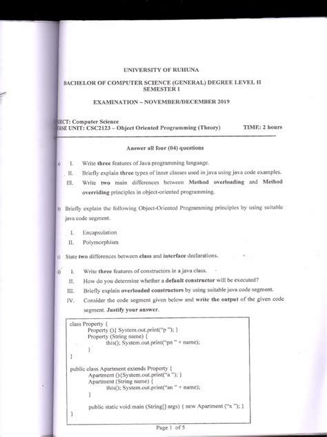 Csc 2123 Object Oriented Programming Theory 2 Pdf