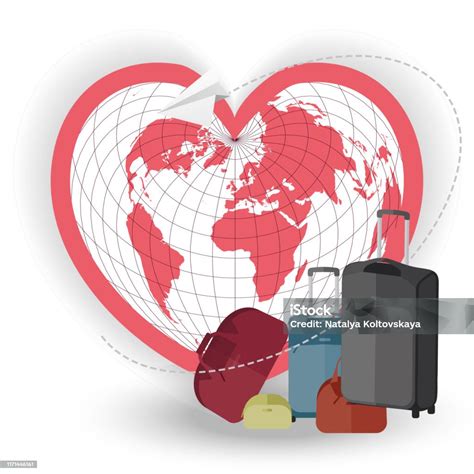 지도 배경에 여행 가방 주위에 비행 종이 비행기의 벡터 그림 가방에 대한 스톡 벡터 아트 및 기타 이미지 가방 관광