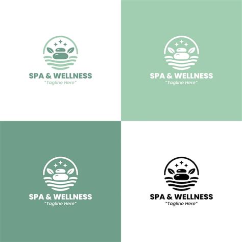 스파 및 웰니스 센터 로고 프리미엄 벡터