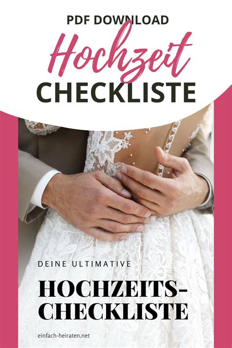 Hochzeitsplanung Checkliste Pdf To Do Liste Zum Download Artofit