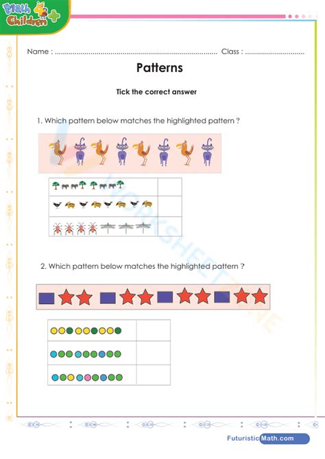 Identify Patterns Worksheet