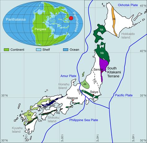A Summary Map Of The Basement Geology Of Japan Showing The Terranes