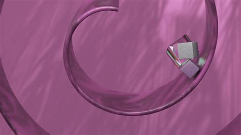 Los Cubos Con Efectos Prismáticos Se Deslizan A Lo Largo De Una Espiral Metálica De Color Azul