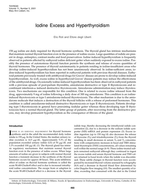 Pdf Iodine Excess And Hyperthyroidism