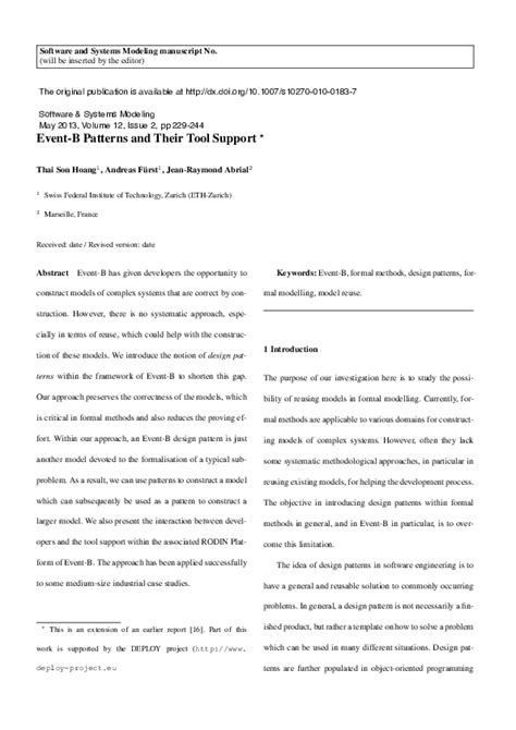 pdf event b patterns and their tool support