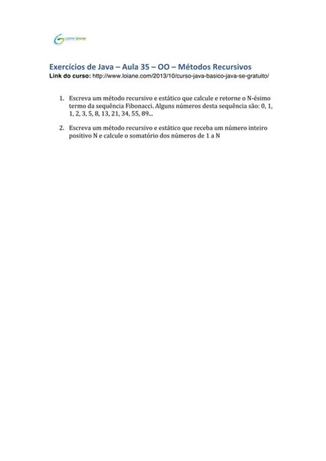 Curso Java Basico Exercicios Aula PDF