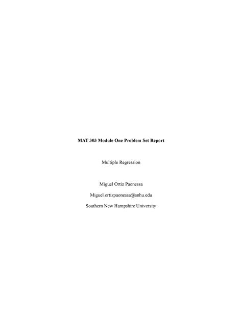 MAT Module One Problem Set Report MAT Module One Problem Set Report Multiple