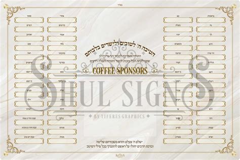 Aluminum Coffee Sign With Insert Poster Shul Donor