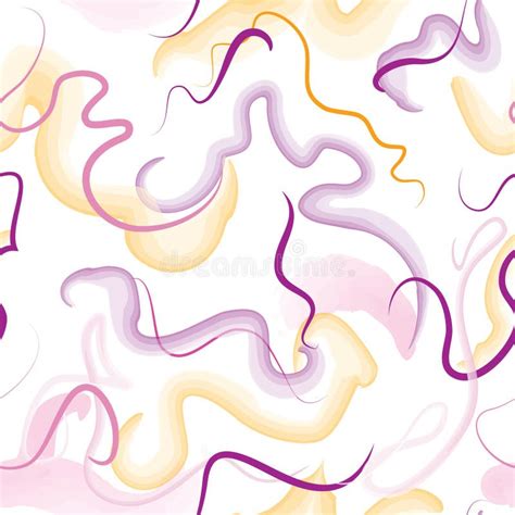 Abstract Wavy Lines Seamless Pattern Spring Organic Texture With Flowing Wavy Shapes Beautiful