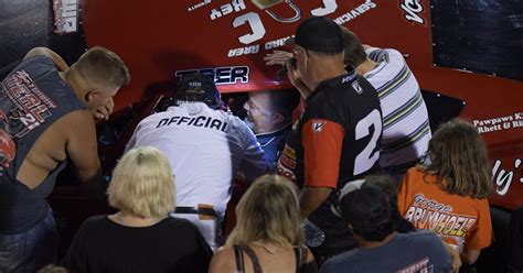 Drivers Crew Members Tussle In Pits At Bowman Gray Stadium