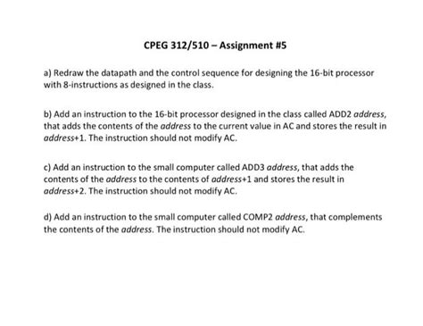 Solved Datapath And Control Flow Which Discussed In Class