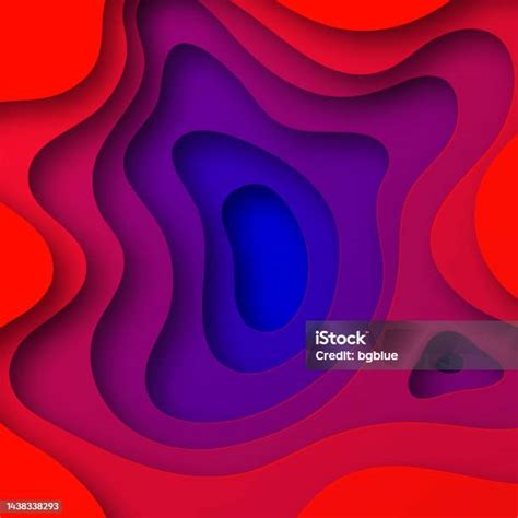 종이 컷 배경 빨간색 추상파 모양 트렌디 한 3d 디자인 3차원 형태에 대한 스톡 벡터 아트 및 기타 이미지 3차원 형태 곡선 곤색 Istock