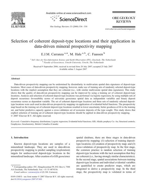 Carranza Et Al 2008 Data Selection Data Driven Pdf Logistic Regression Regression Analysis