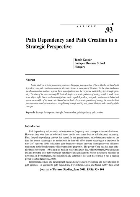 pdf path dependency and path creation in a strategic perspective