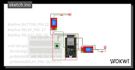 Button 2 Relay Wokwi Esp32 Stm32 Arduino Simulator