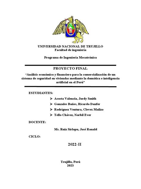 Informe Proyecto Final Economía Descargar Gratis Pdf Contabilidad Tasa Interna De Retorno