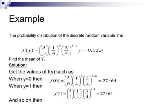 Expectation Of Discrete Random Variable Ppt