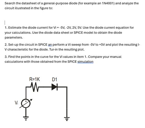 Solved Search The Datasheet Of A General Purpose Diode For