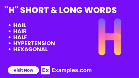 H Short Long Words List Meaning PDF