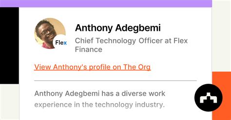 Anthony Adegbemi Chief Technology Officer At Flex Finance The Org