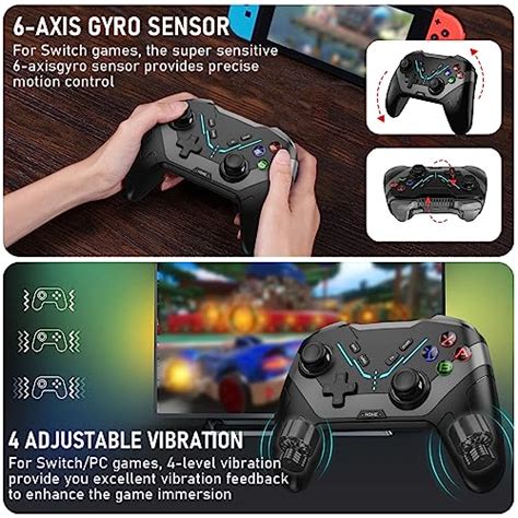 Diswoe Controller For Switch Switch Lite Switch OLED Wireless Pro Controller With Macro Wake
